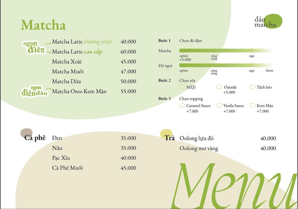 Đảo Matcha Thanh Hóa - Địa chỉ và Menu - Matcha ngon ở đâu Review ở đó